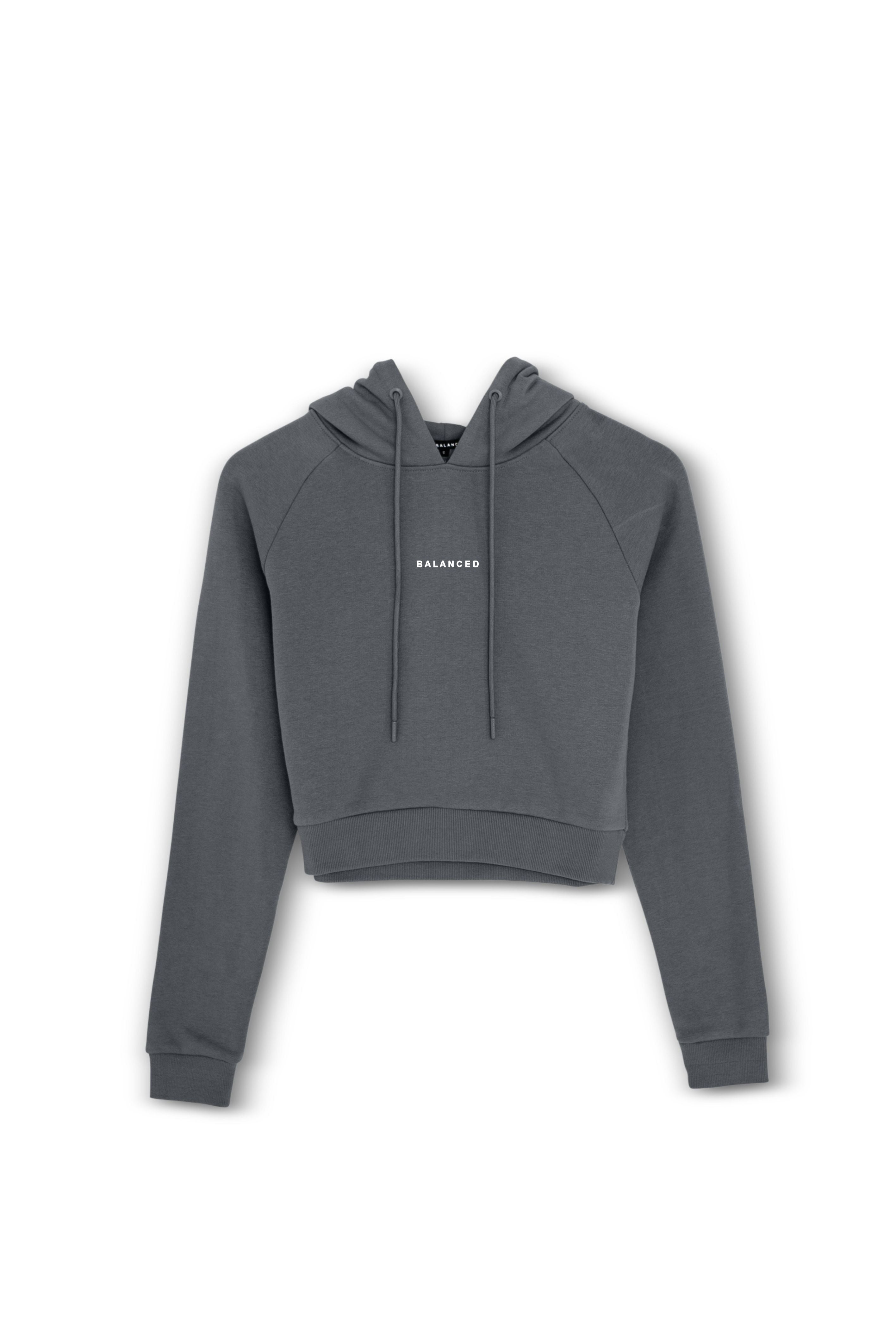 Balanced Vital Performance Crop Top Sweater - Charcoal